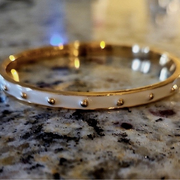 kate spade | Jewelry | Kate Spade Gold And White Studded Bracelet ...